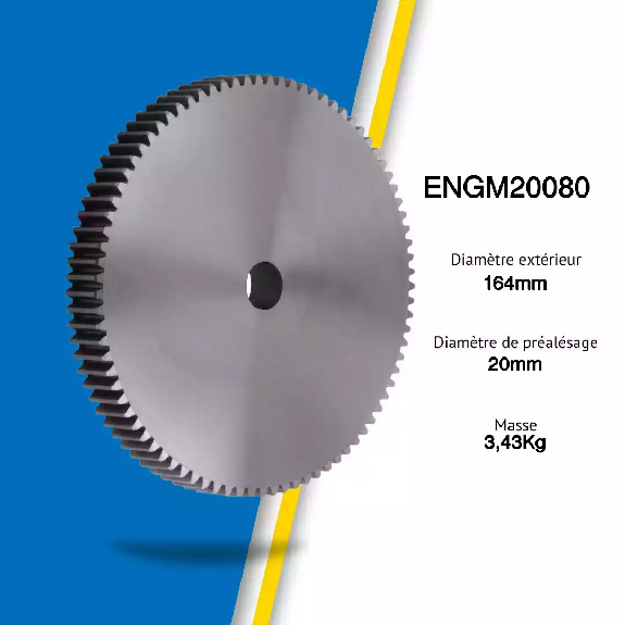 Engrenages cylindriques à denture droiteSans moyeu Module 2,5, Diamètre ...