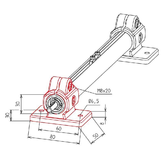 Bride de fixation avec vis en acier galvanisé Type: FK-KU 30 (1p) au ...