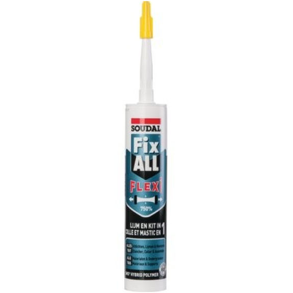 Mastic-colle polymère hybride Fix ALL Flexi noir cartouche 290ml - SOUDAL - 105031 au meilleur ...