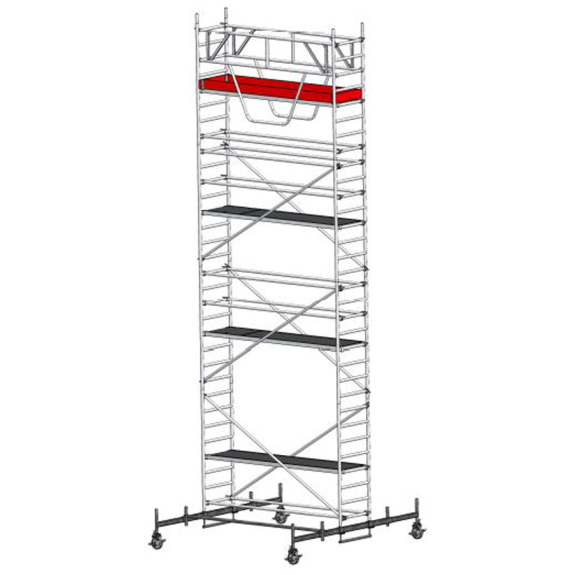 Gerüst 9513 mit Sicherheitsaufbau und Fahrbalken verschiebbar 9,50m AH ...