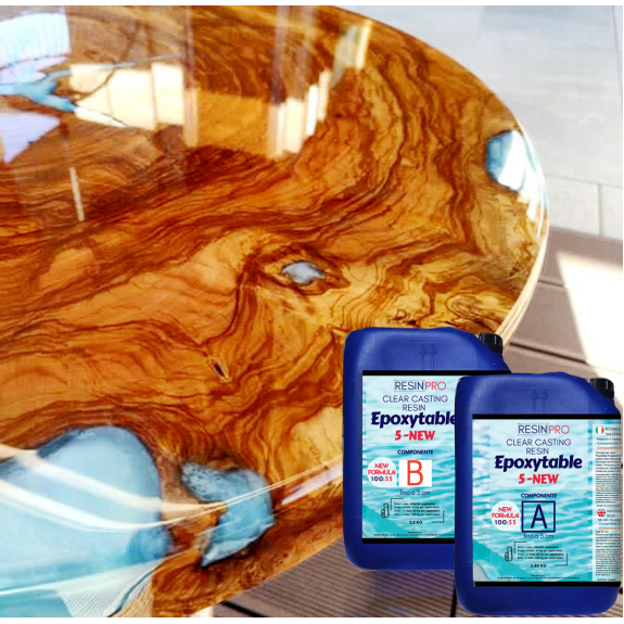 EPOXYTABLE 5-FIVE Résine Epoxy pour Tables Coulées parfaites jusquà 5 ...